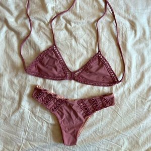 acacia swimwear | Swim | Acacia Swimwear Bikini Pink Lace Womens Medium ...